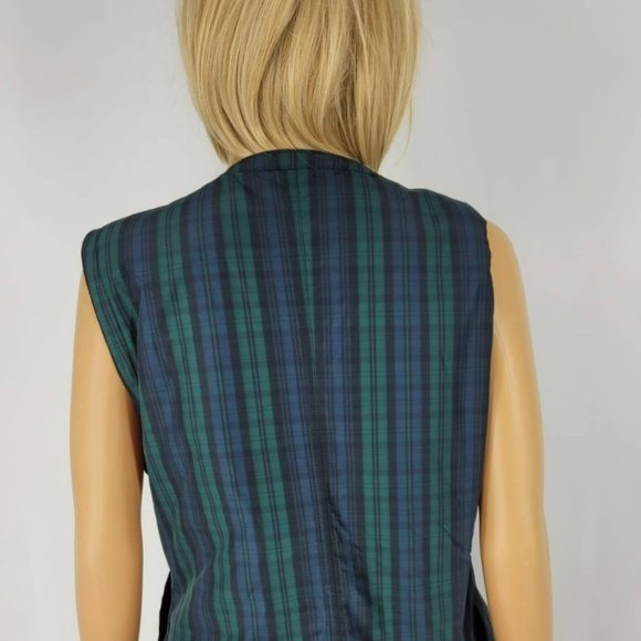 Faconnable | Jackets & Coats | Faconnable Womens Vest Green Blue Plaid ...